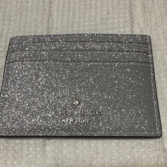 kate spade | Accessories | Kate Spade Silver Glitter Card Case | Poshmark